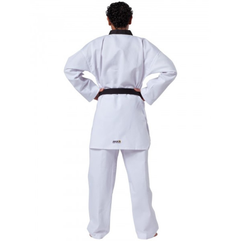 Dobok KWON Fightlite Gola Preta Aprovado WTF | Clube da Luta Shop