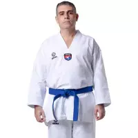 Dobok Taekwondo Gola Branca Atama | Clube da Luta Shop
